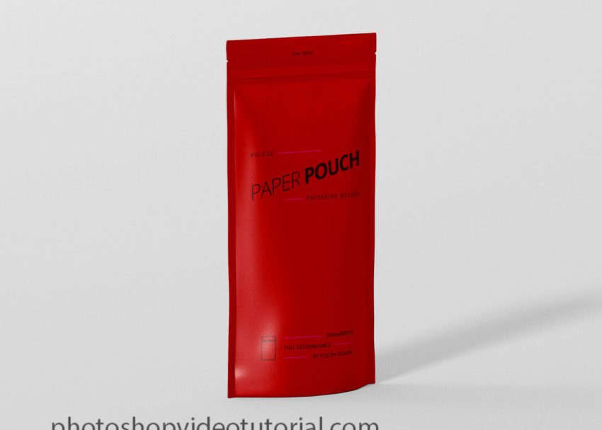 Free Front Paper Pouch Mockup