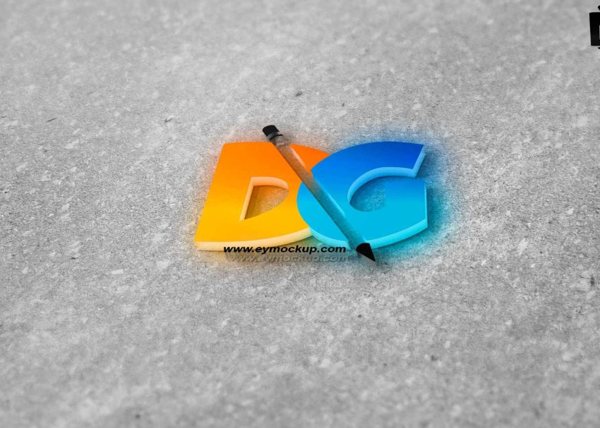 Front 3D Logo Mockup