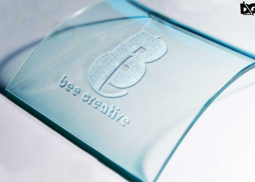 Engraving Glass Logo Mockup