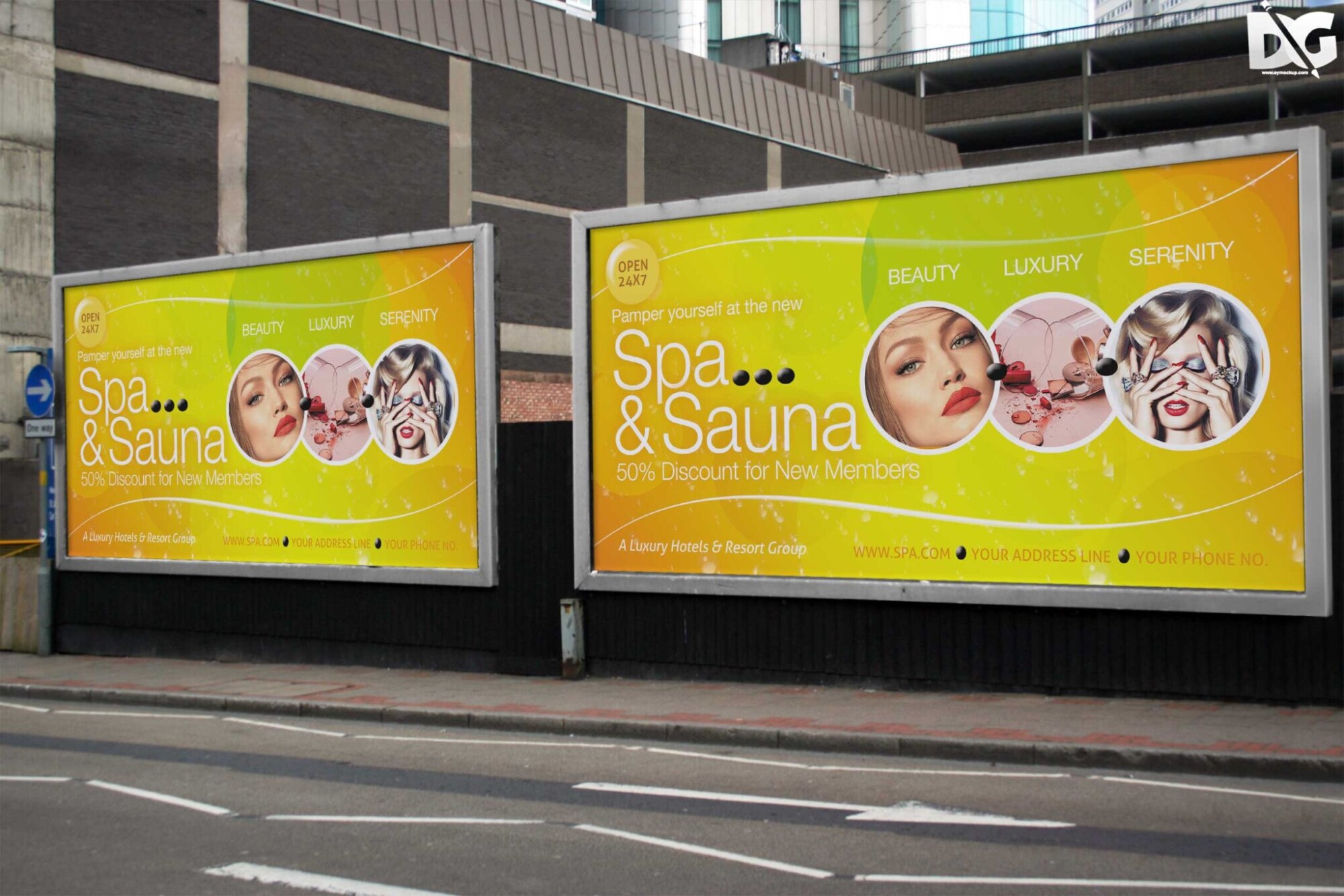 Free Bus Stand Billboard Mockup Template