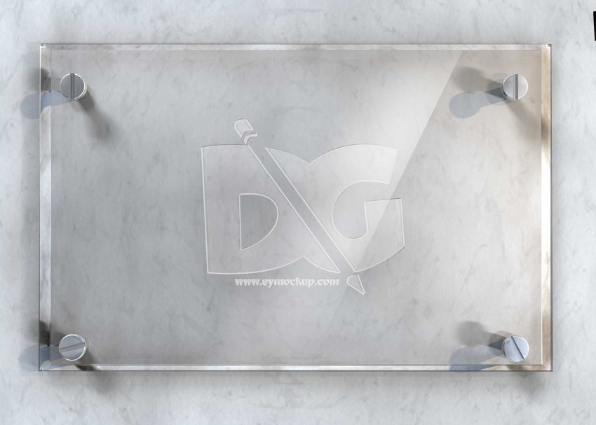 Free Download Glass Sign Mockup
