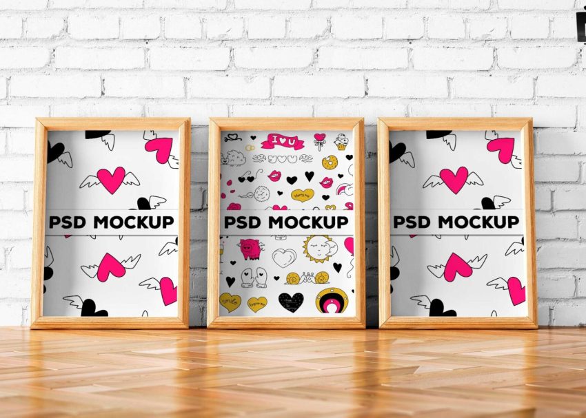 Free Multiple Poster PSD Mockup