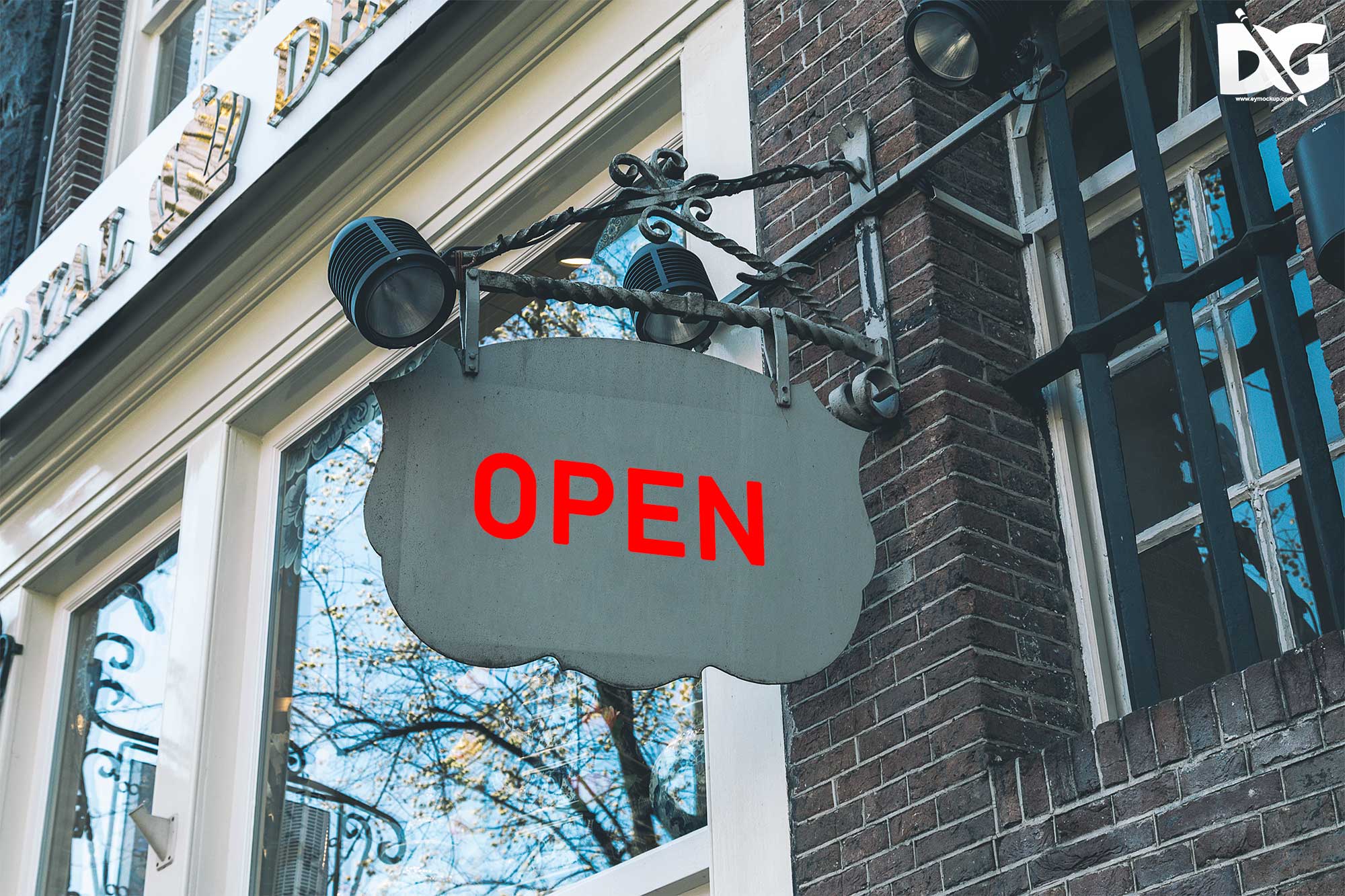 Free Open Closed Sign Mockup Download