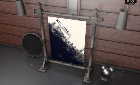 Free Premium Mirror Type Poster Design Mockup - PSD Freebies Mockup