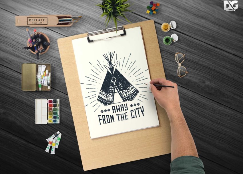 Free Writing Pad Poster PSD Design Mockups