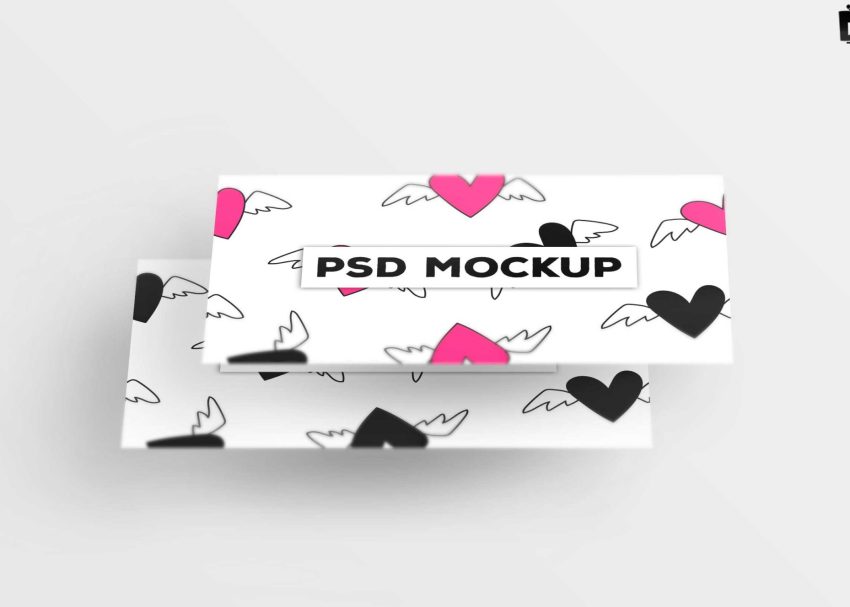 Free PSD Two Piece Business Card Mockups