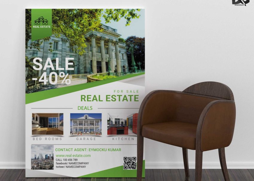 Free Real State Poster PSD Template