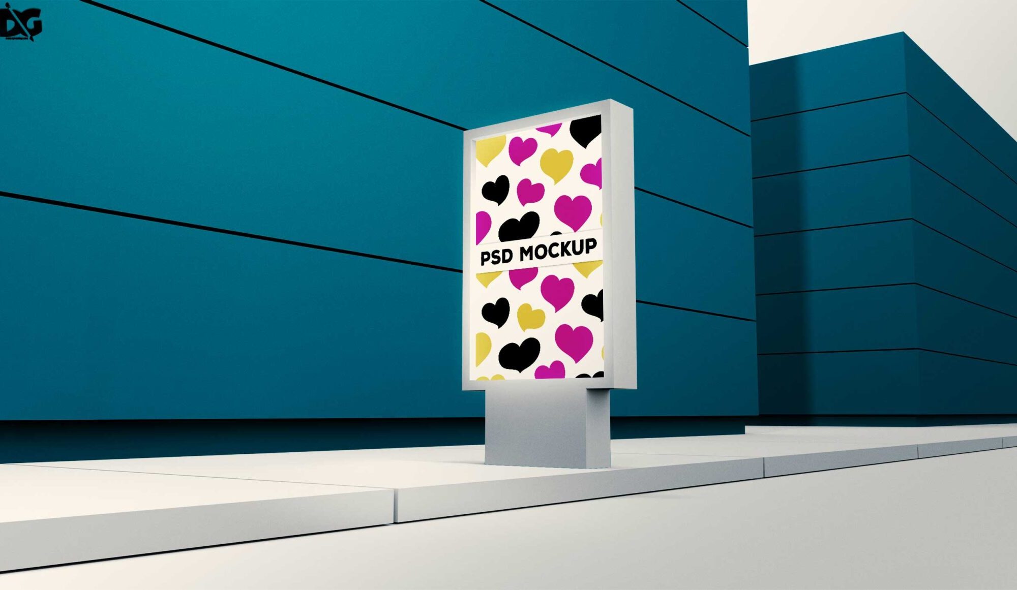 Free Side View Banner Mockup Download