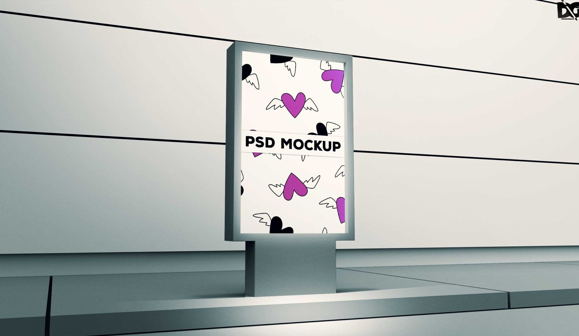 Free Subway Banner Mockup PSD Download