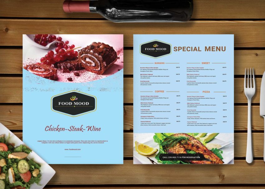 Free Sweet Shop Food Menu Template