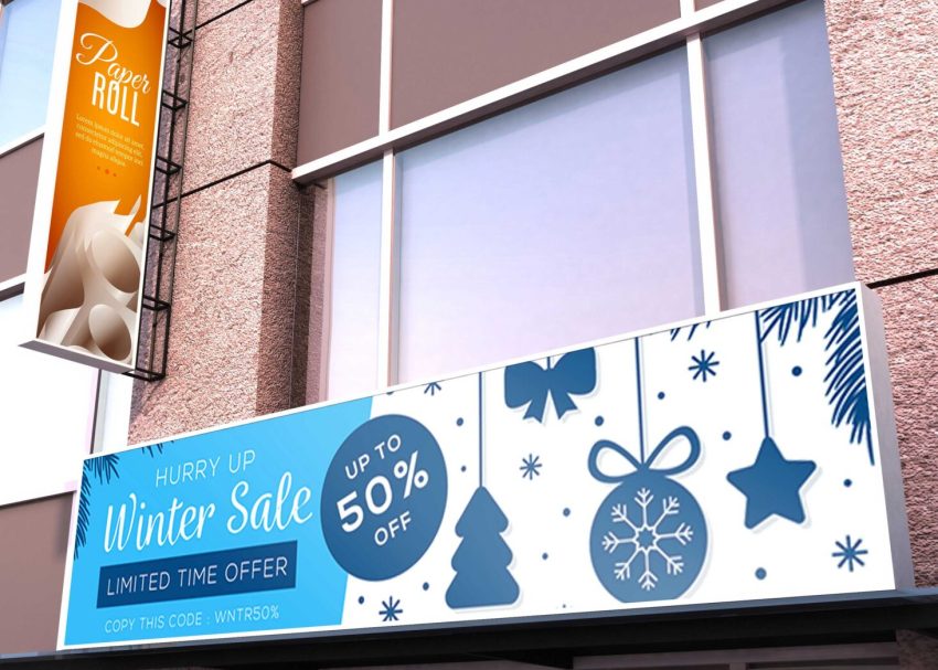 Free Department Store Banner Mockup