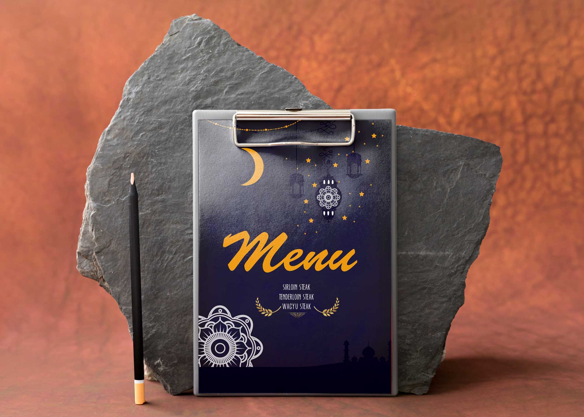 Download Arabian Nights Menu PSD Mockup