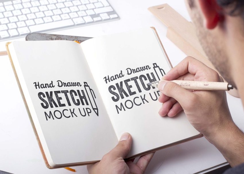 Free Hand Drawing Sketch Mockup