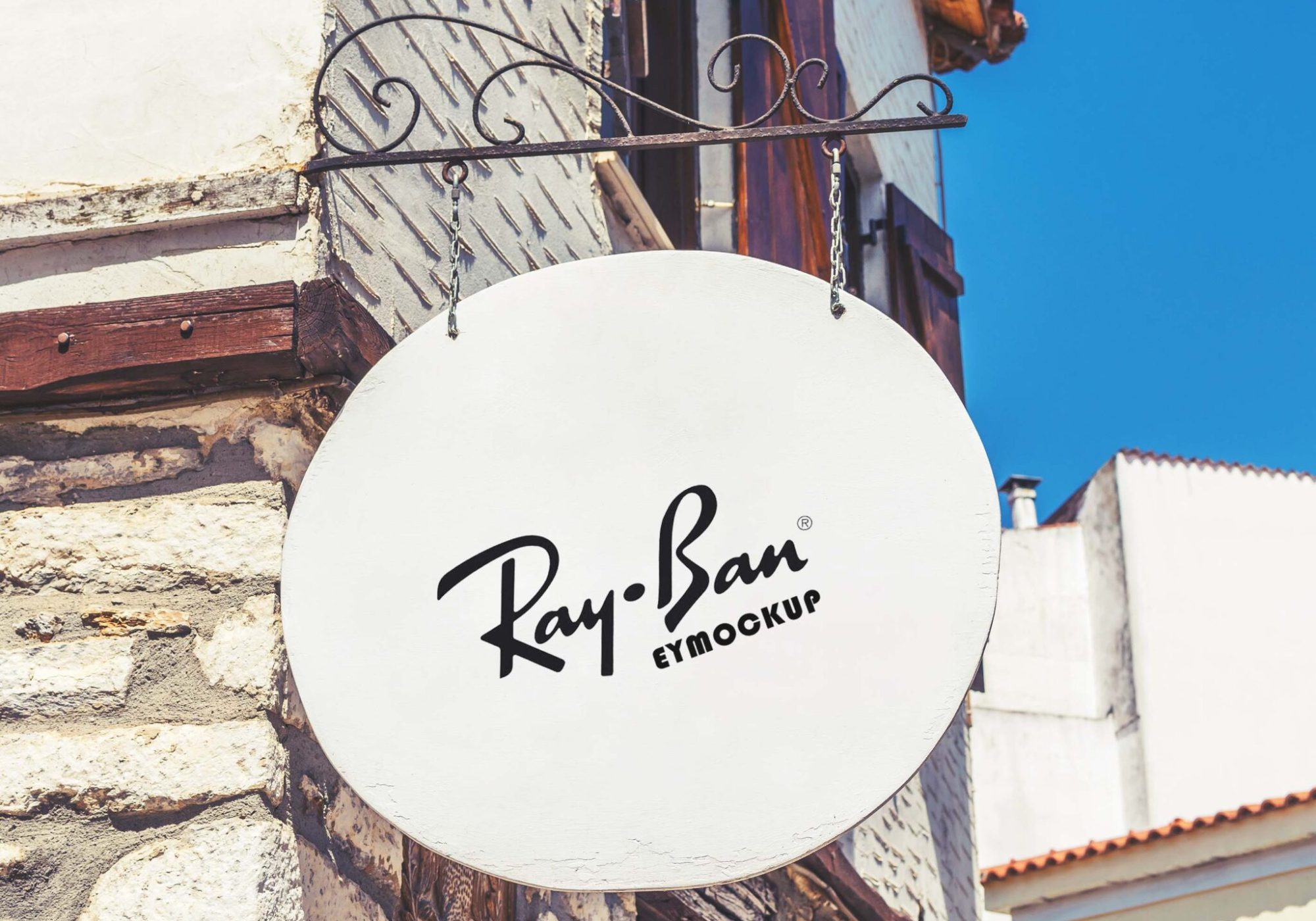 Cafe Sign Logo Mockup For Designers