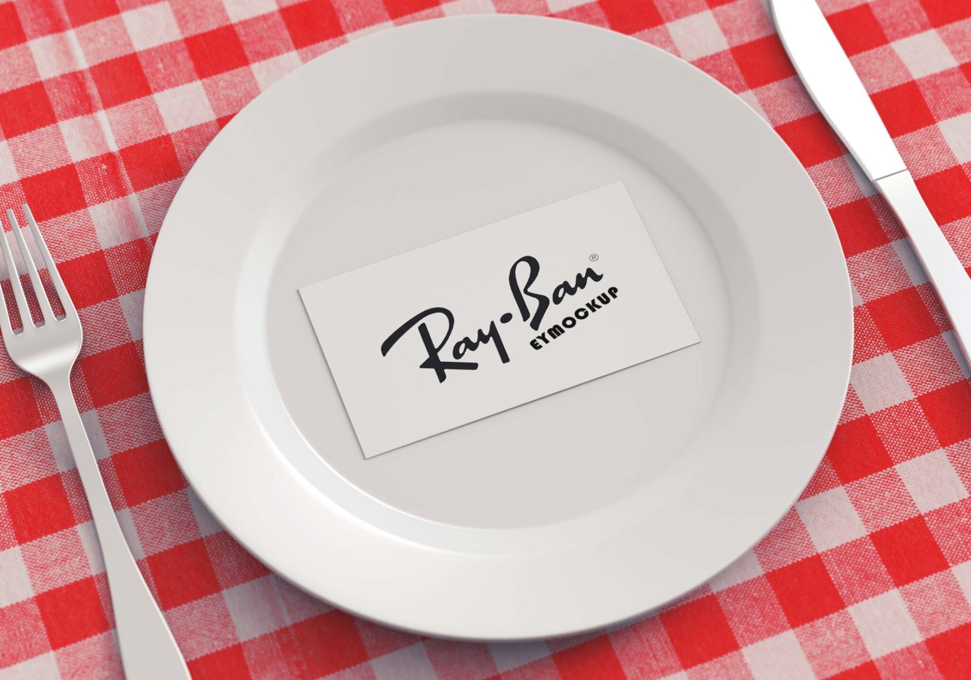 Free Dinner Plate Logo Mockup Download