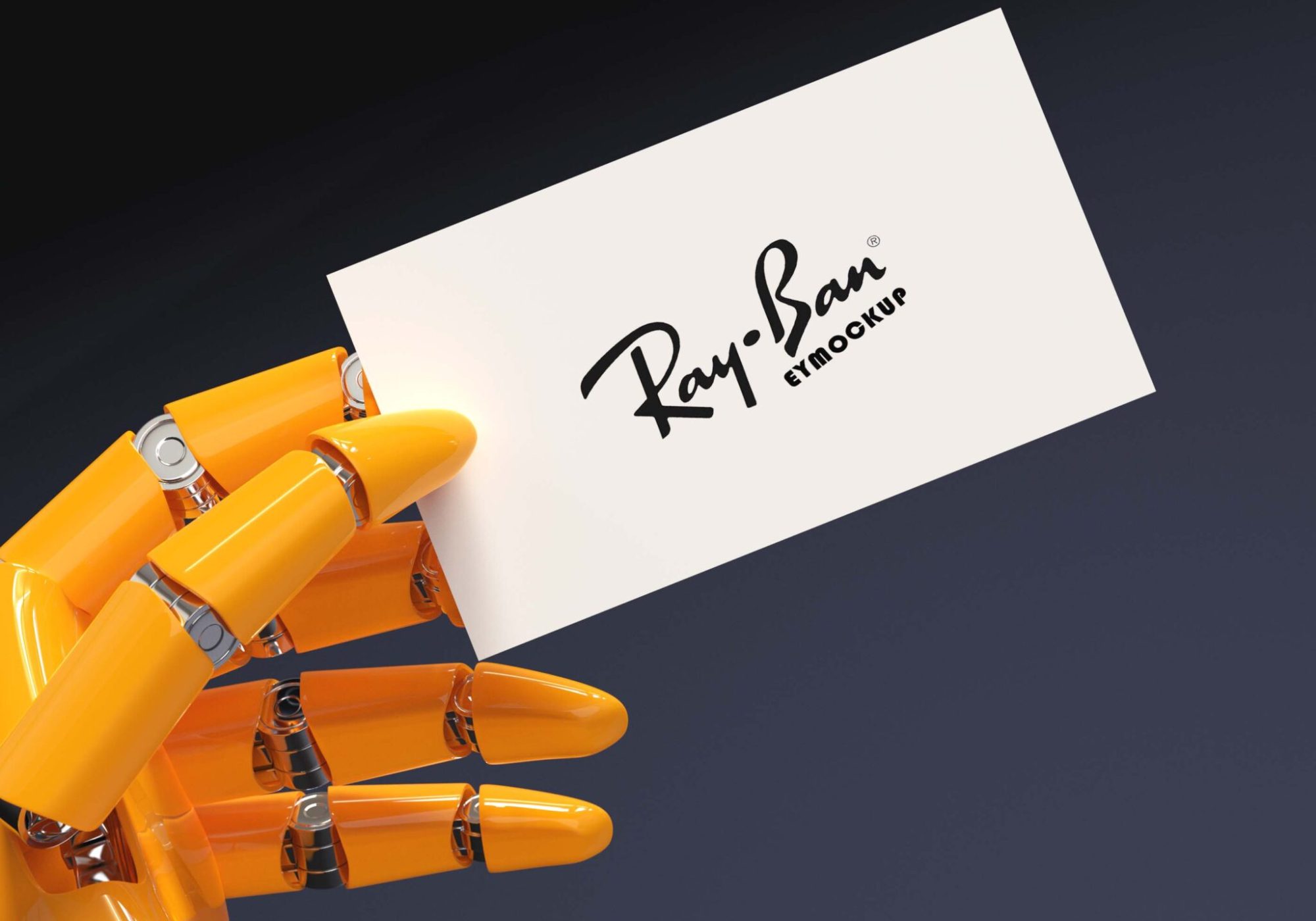 Free Robot Hand Logo Mockup Download