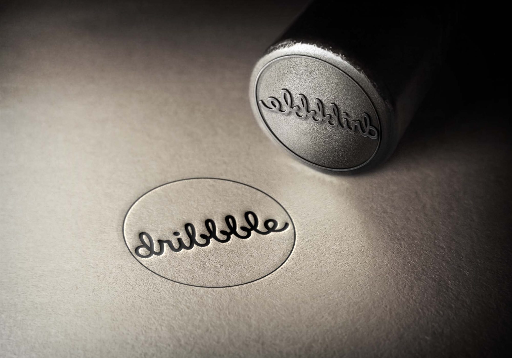 Free Round Stamp Logo Mockup Download