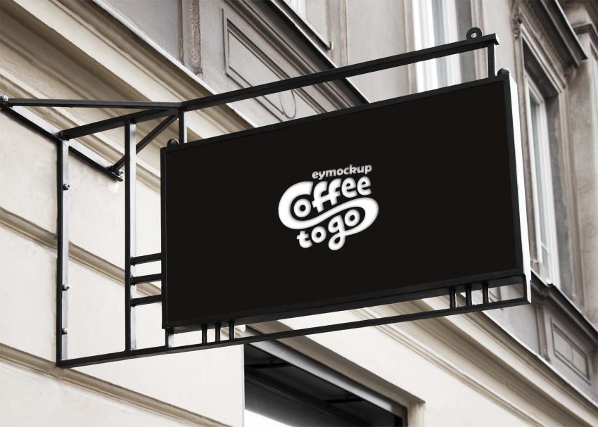 Free Coffee Shop Signage Mockup