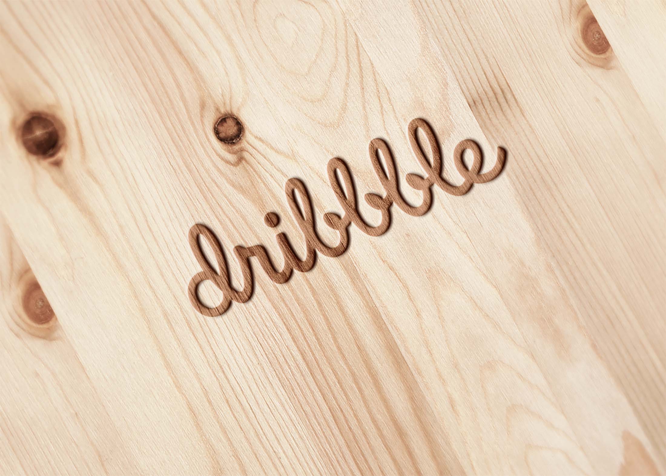 Wood Logo Mockup With Burn Effect