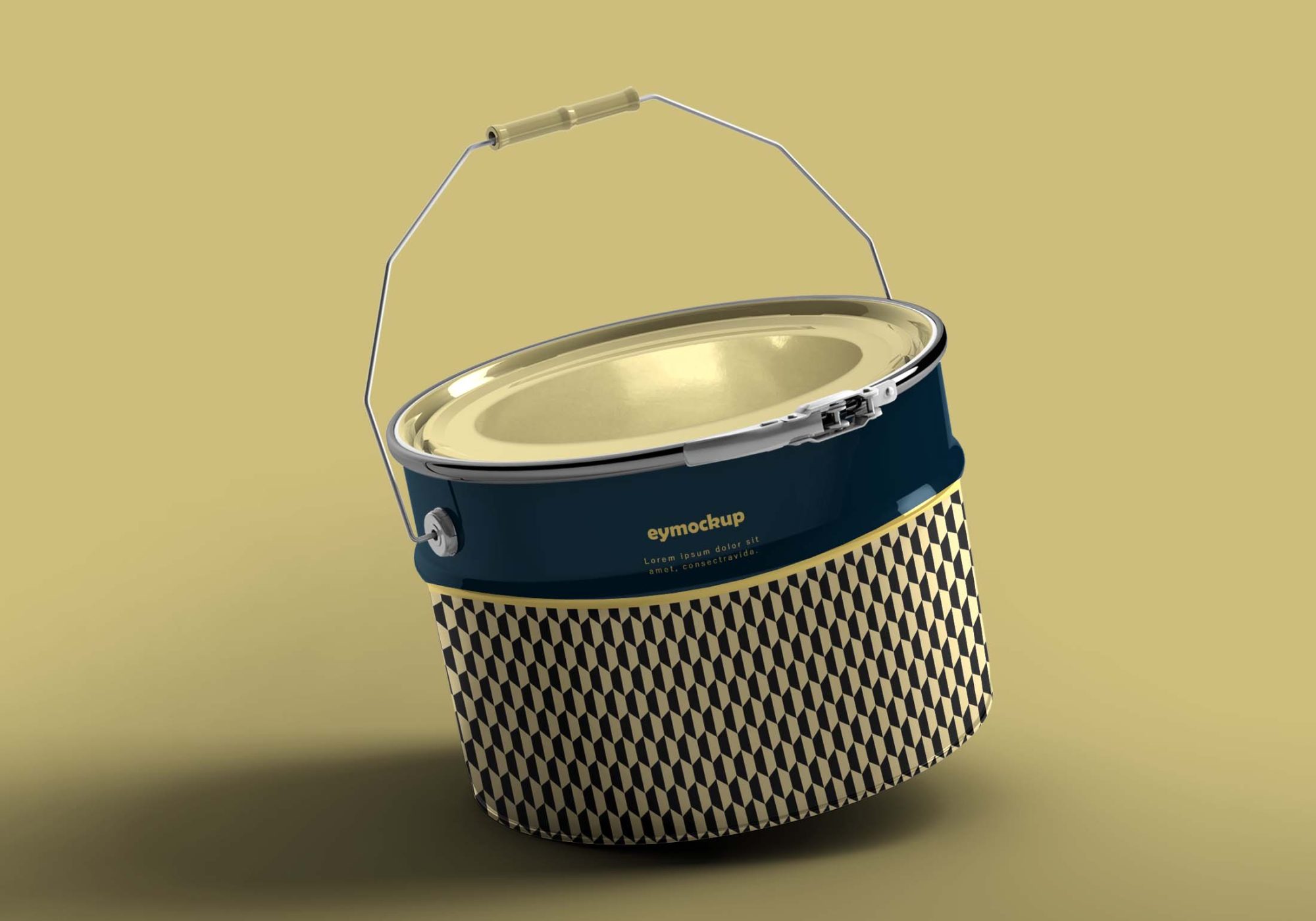 Free Steel Paint Bucket Mockup Download