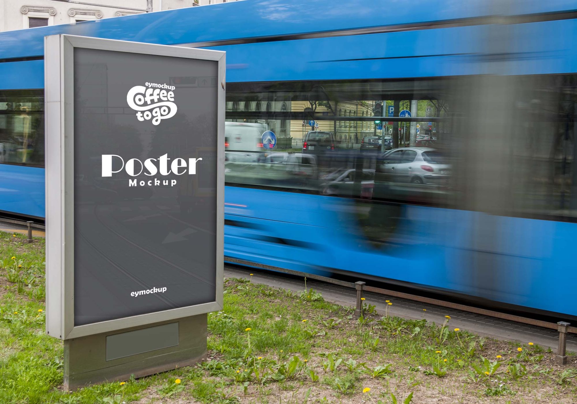 Free Train Poster Mockup Download