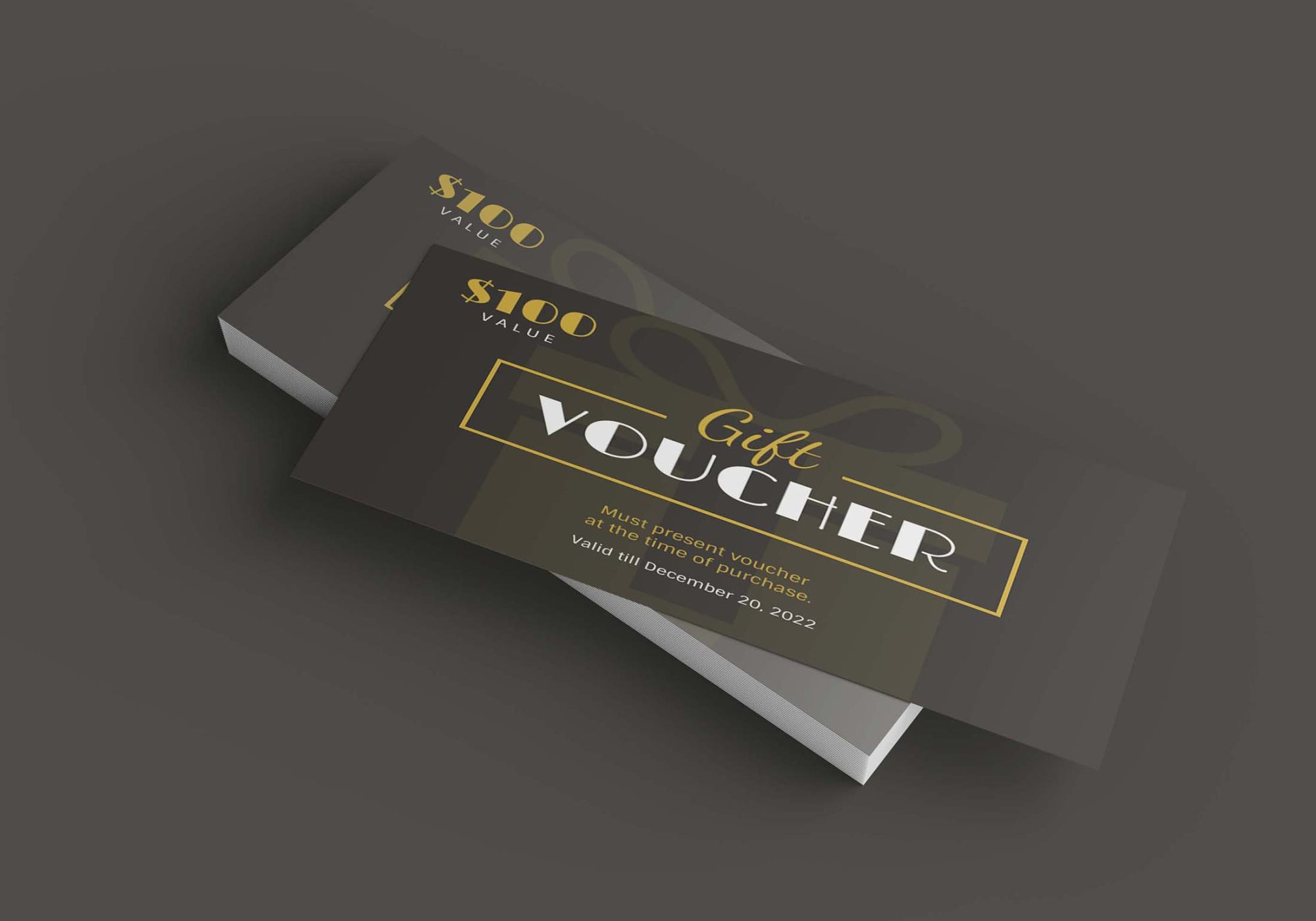 Stylish Free Gift Voucher Mockup
