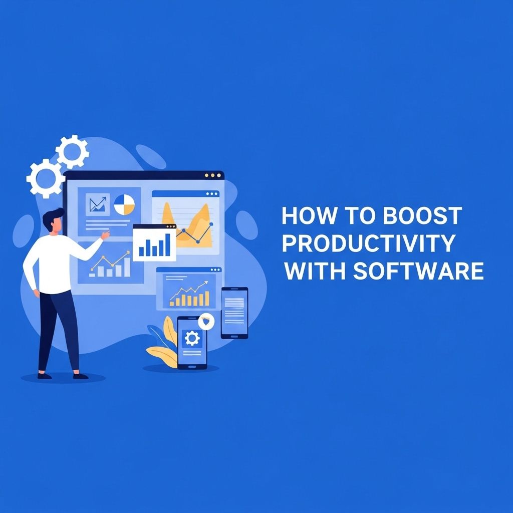Boost Your Productivity With Software Solutions | PSD Freebies Mockups