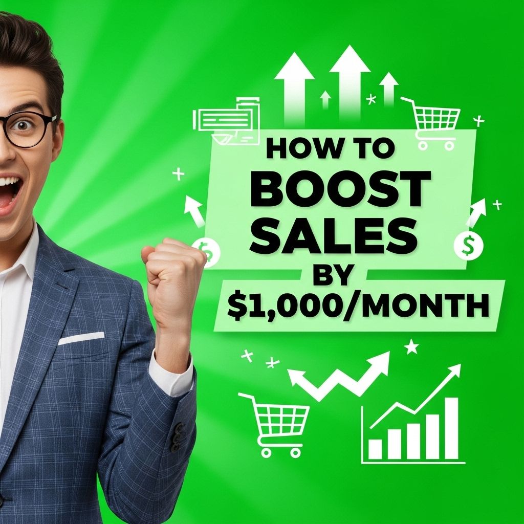 Boost Sales By $1,000 Each Month | PSD Freebies Mockups