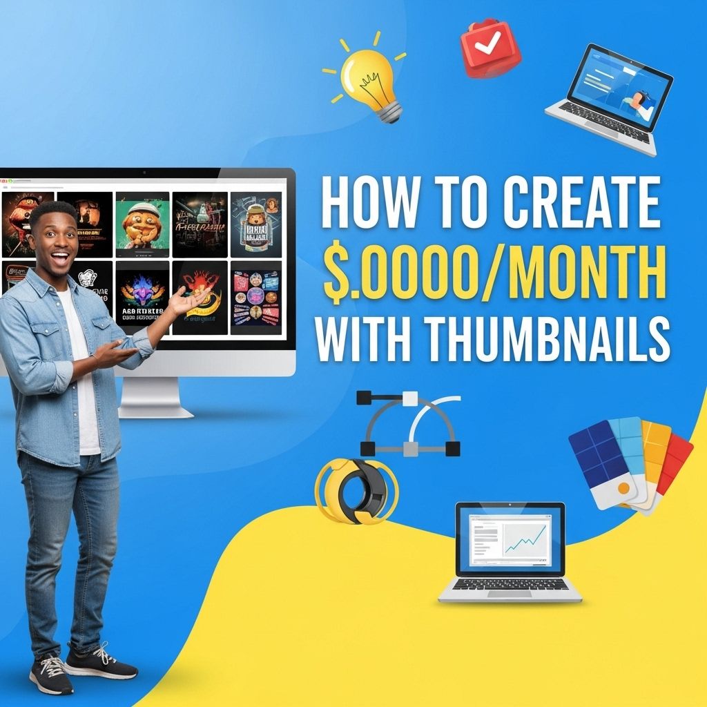 Earn $1,000 Monthly With Thumbnails | PSD Freebies Mockups