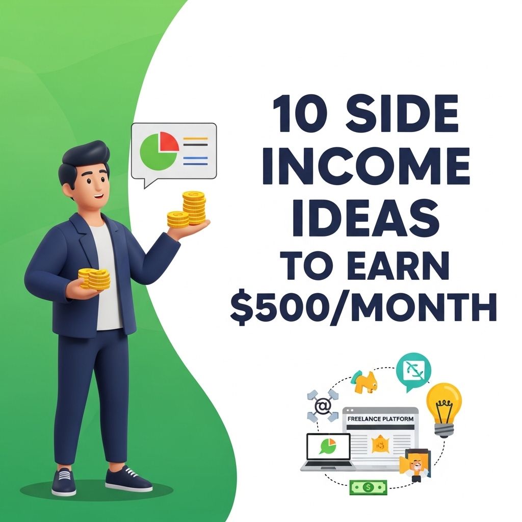 10 Side Income Ideas To Earn $500 A Month | PSD Freebies Mockups