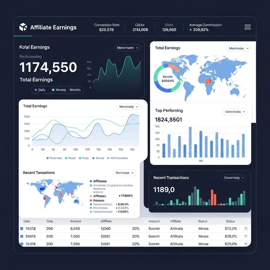 Track Your Affiliate Earnings With Dashboards | PSD Freebies Mockups
